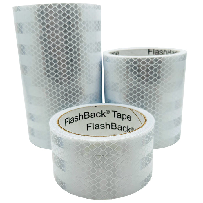 White Microprismatic Reflective Tape - 5 Year Performance — Flashback Tape
