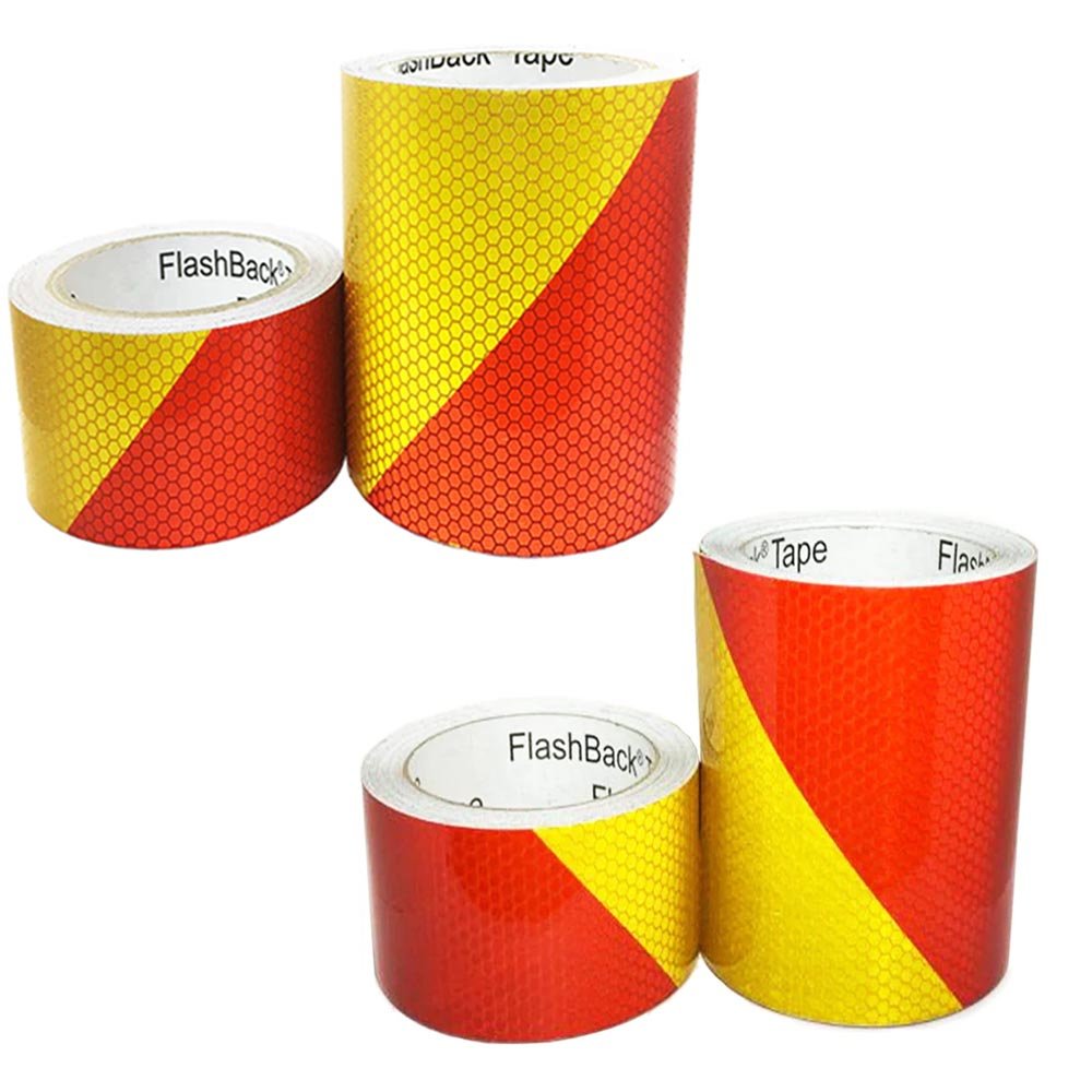 Red & Yellow Chevron Reflective Tape — Flashback Tape